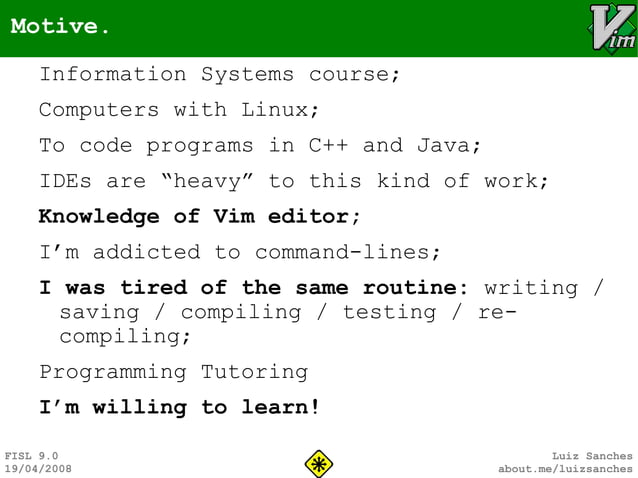Vim Editor in English | PPT