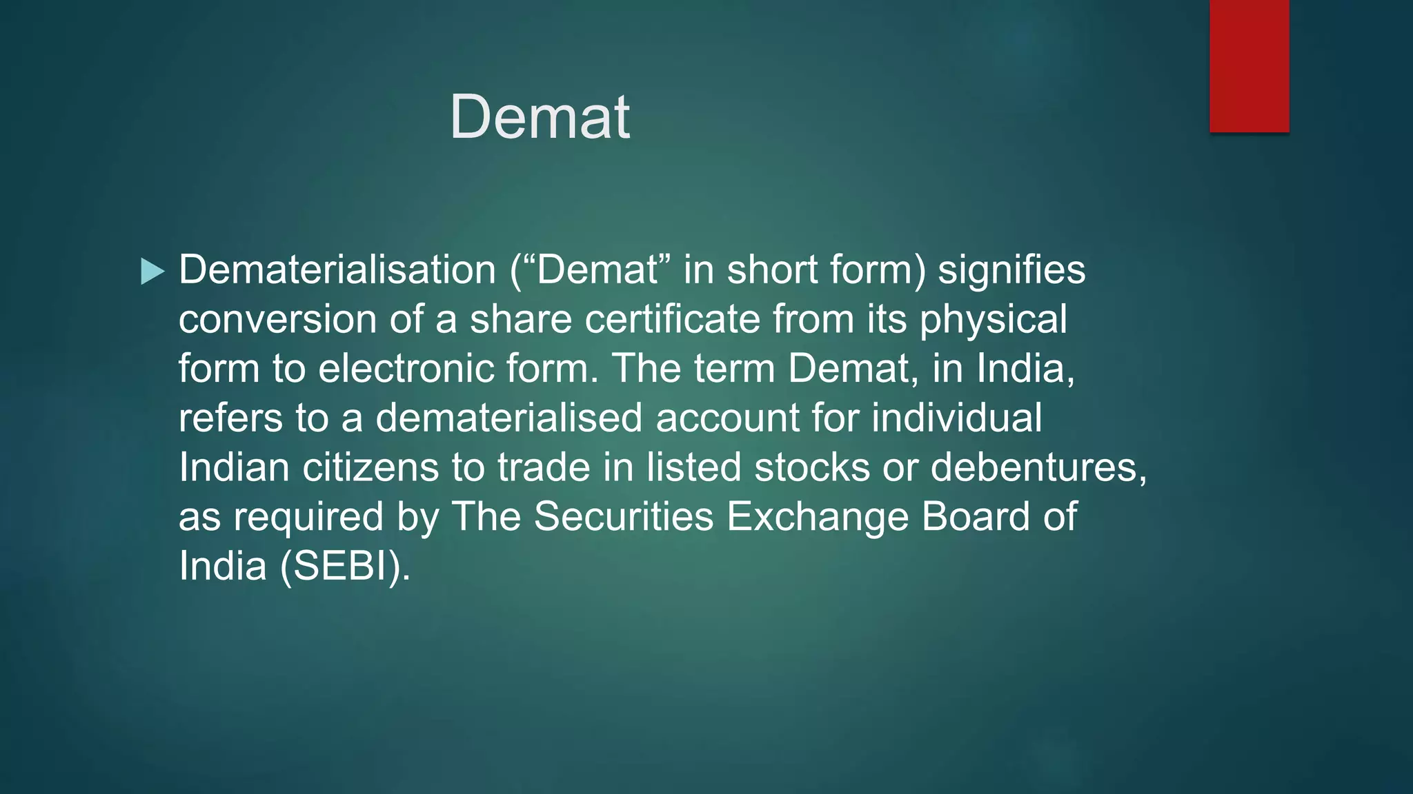 DEMATERIALISATION:MODES & PROCEDURE | PPTX
