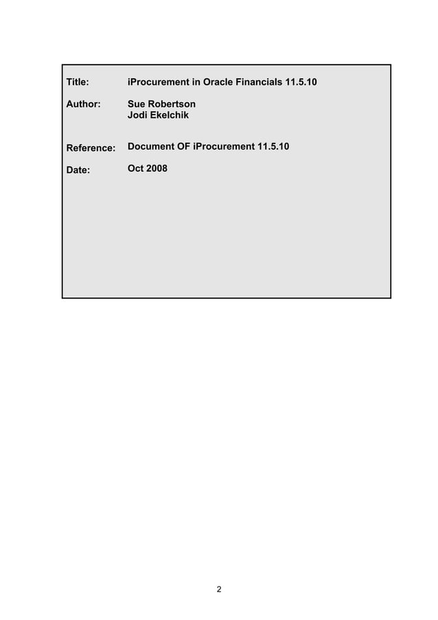 FIS Oracle iProcurement | PDF