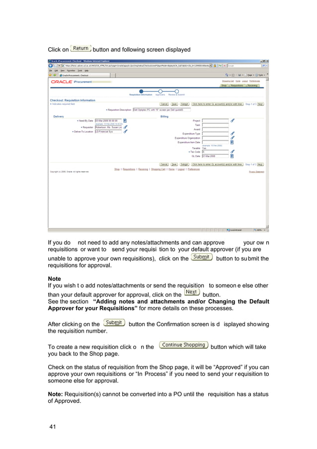 FIS Oracle iProcurement | PDF