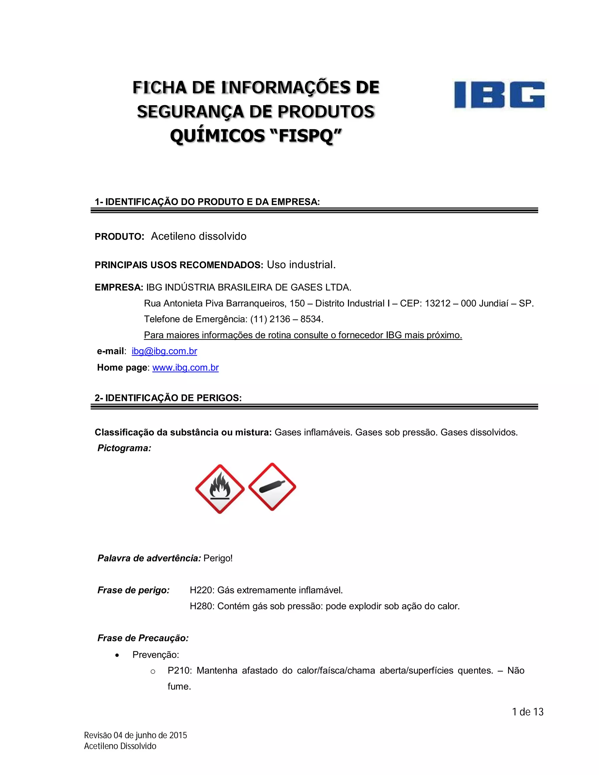Fispq acetileno | PDF