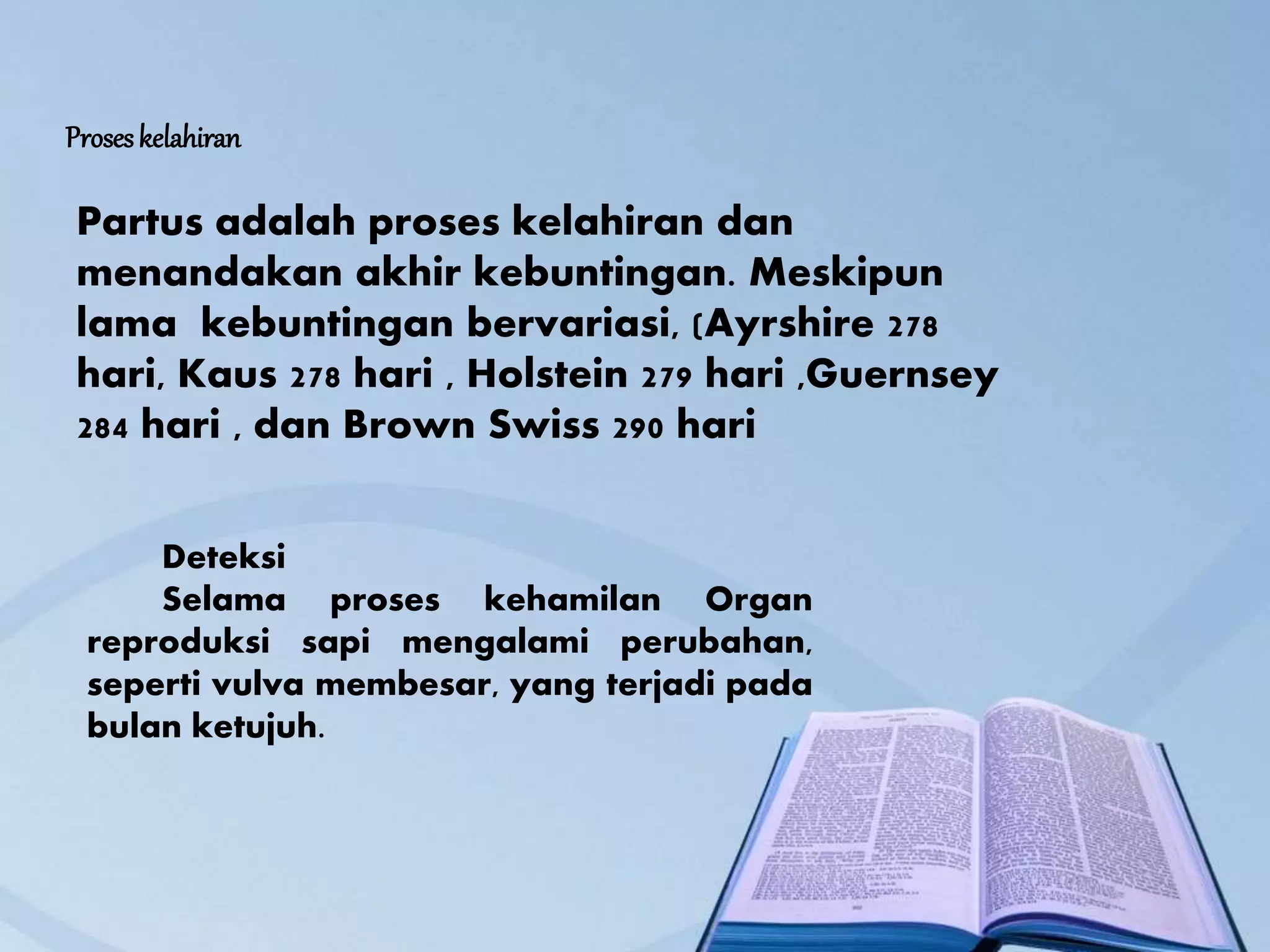 proses kebuntingan dan partus sapi | PPTX