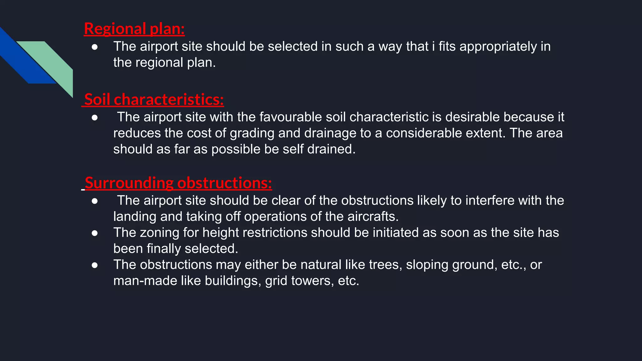 Factors influence site selection of an airport | PPTX
