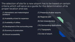 Factors influence site selection of an airport | PPTX