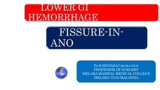 Fissure in-ano- lower gi hemorrhage | PPTX