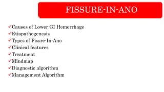 Fissure in-ano- lower gi hemorrhage | PPT