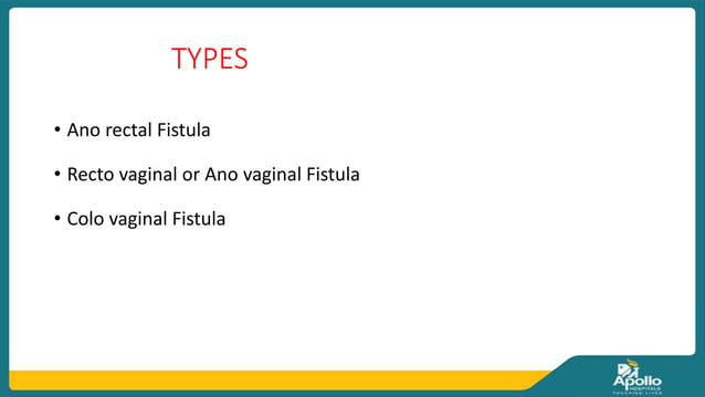 fistula.pptx | Digestive Disorders | Diseases and Conditions