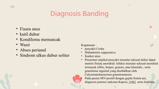 fistula ani powerpoint laporan kasusssss | PPTX
