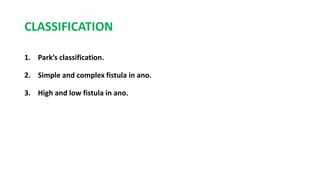 Fistula in ano | PPTX