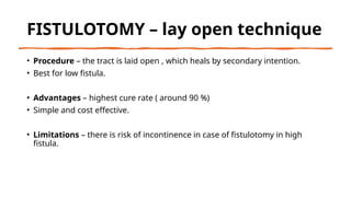 Comprehensive Management and Surgical Approaches for Fistula-in-Ano | PPTX