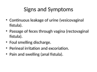 Fistula_Presentation.pptx types, pathophysiology | PPTX