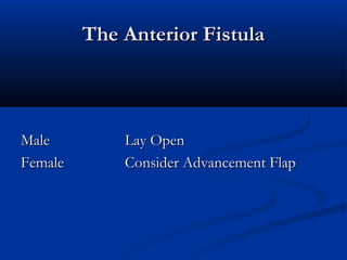 Fistulas complejas | PPT