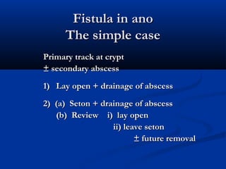 Fistulas complejas | PPT