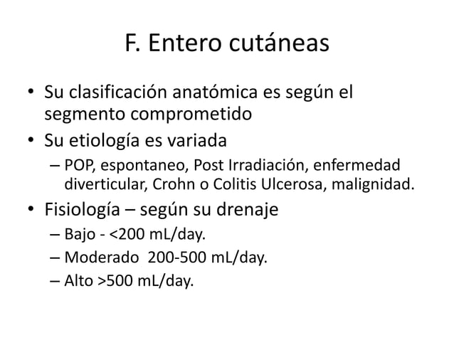 Fistulas enterocutaneas | PPT