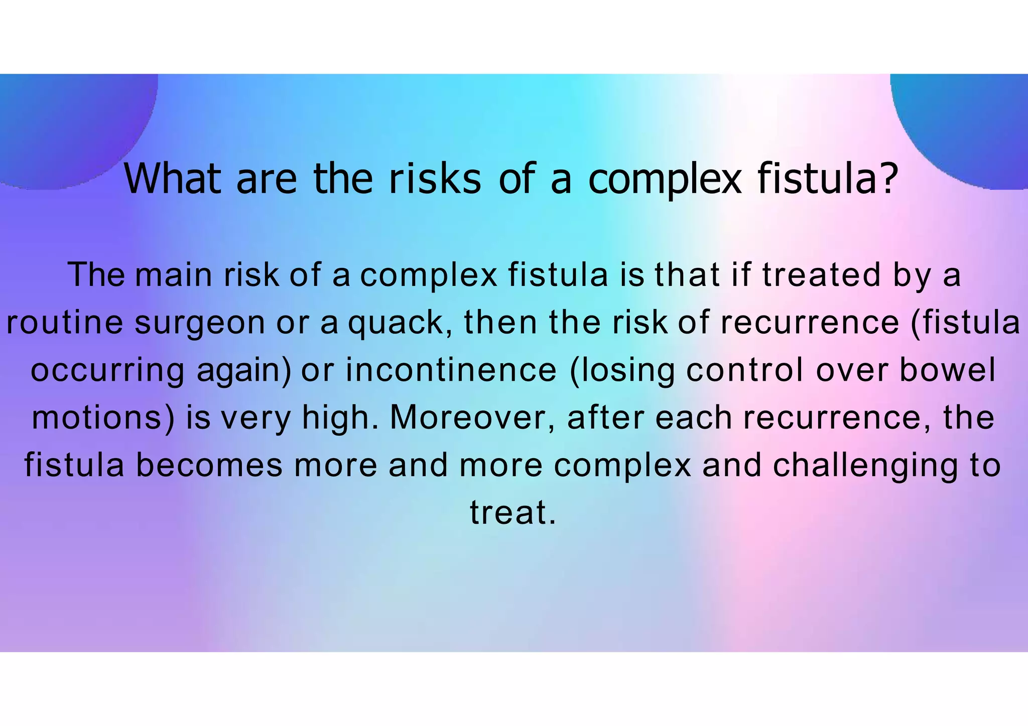 Fistula treatment without surgery | PPTX