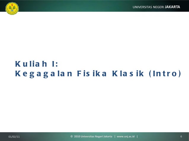 Fisika Kuantum (0) pengantar | PPT