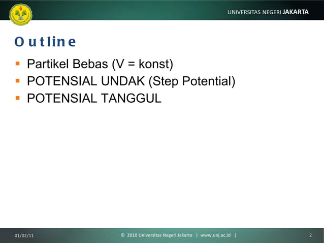 Fisika Kuantum (6) potensial kotak | PPT
