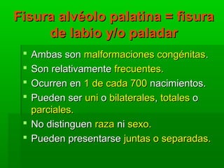Fisura labio – alvéolo – palatina | PPT
