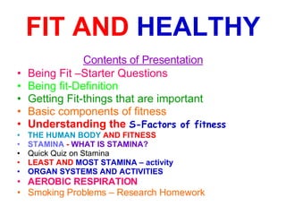 FIT AND HEALTHY PPT FOR USE IN SCIENCE LESSONS | PPT | Lung and ...