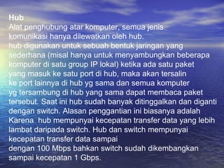 Fit 07 ihak_pengertian_hub_switch_dan_router | PPT