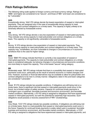 Fitch Ratings - Guide | PDF
