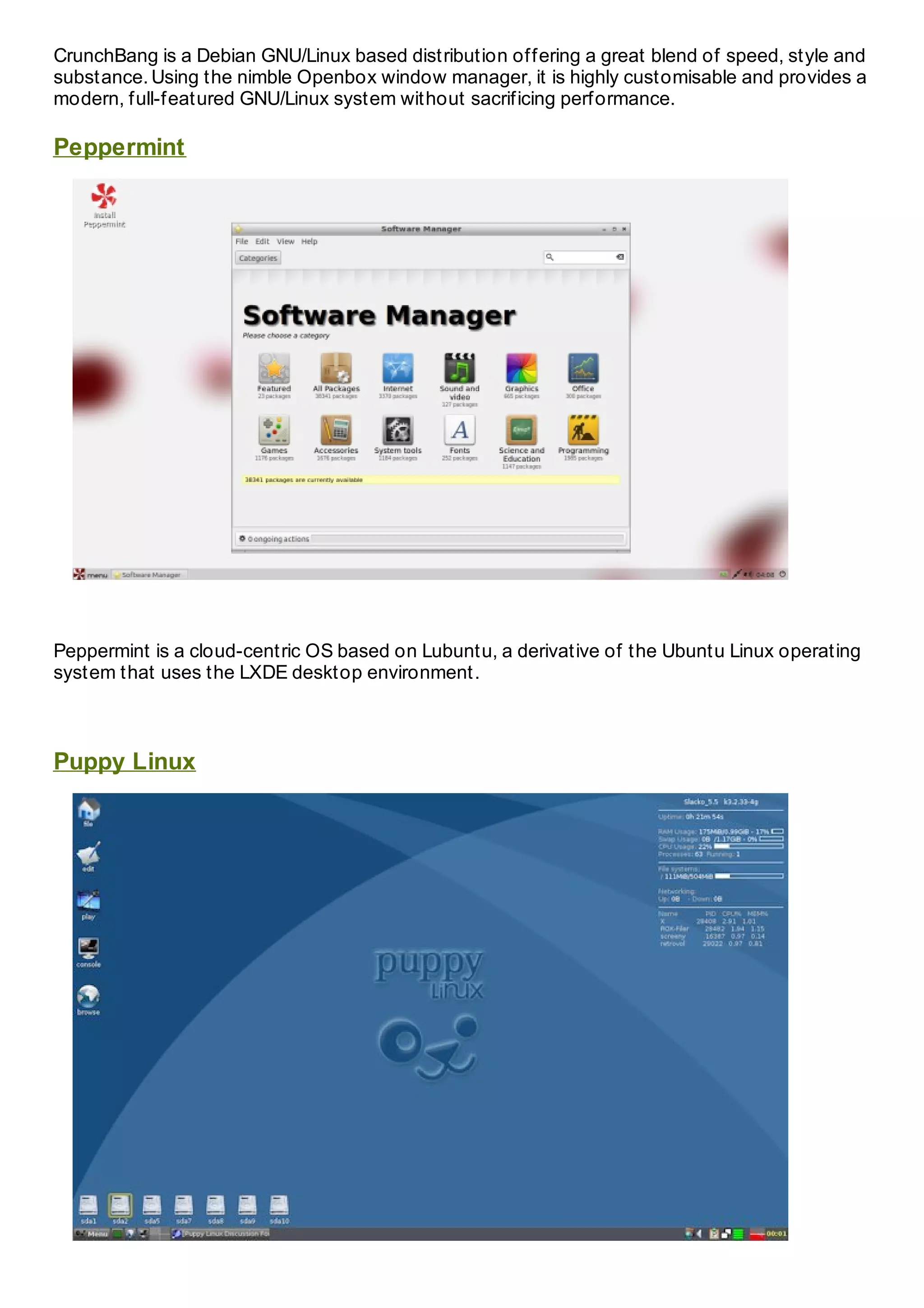 Top Lightweight Linux Distros | PDF