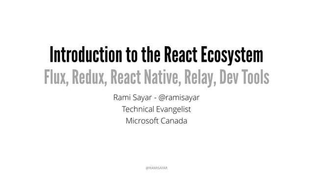 An Overview of the React Ecosystem | PDF | Web Development | Internet