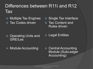 Oracle R12 E-Business Tax upgrade considerations | PPTX