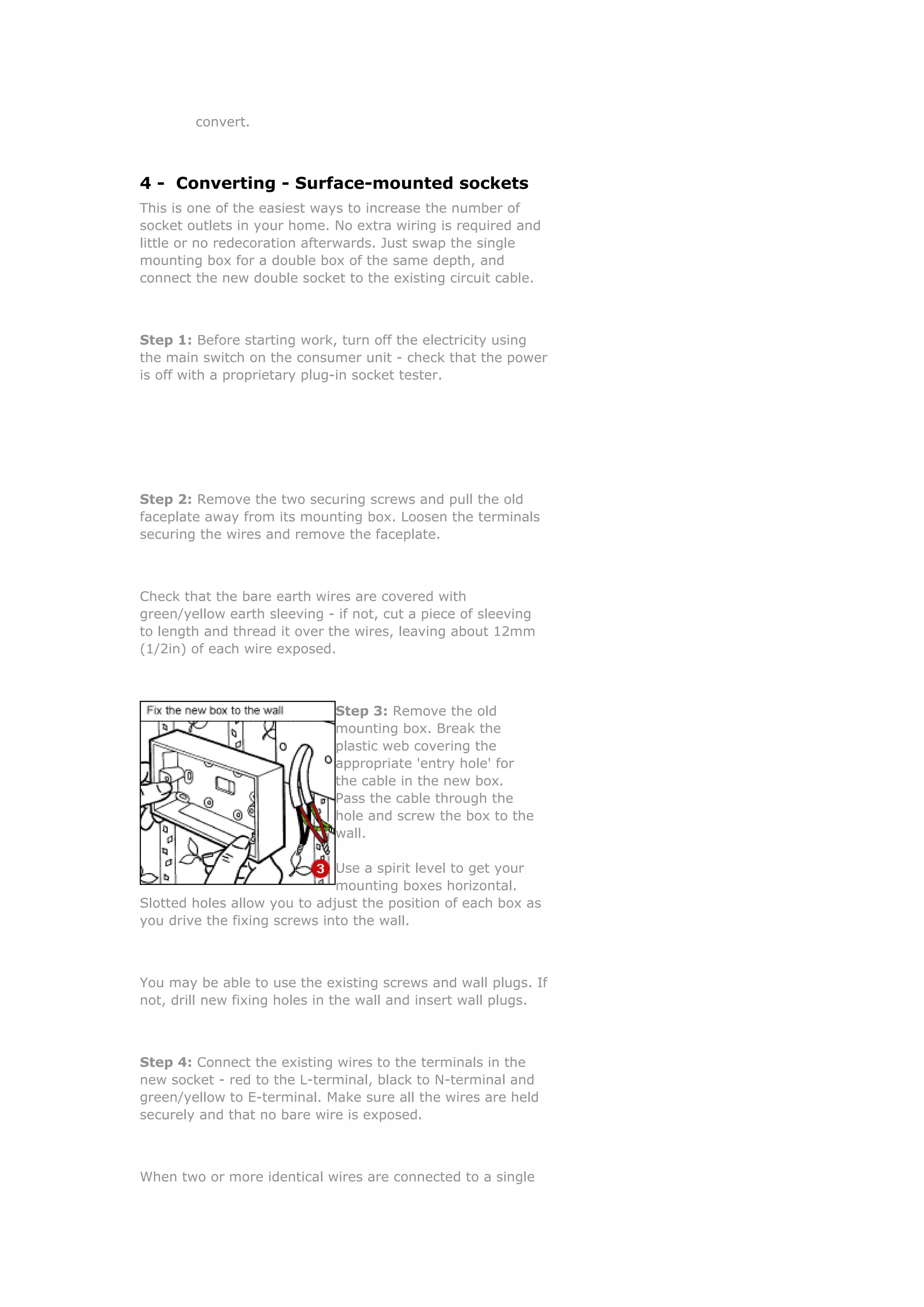 Fit extra electrical sockets | PDF