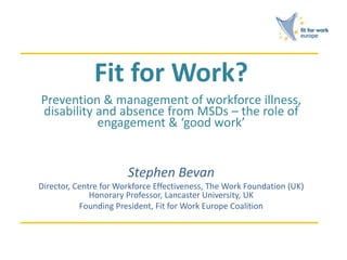 Fit for Work? | PPTX