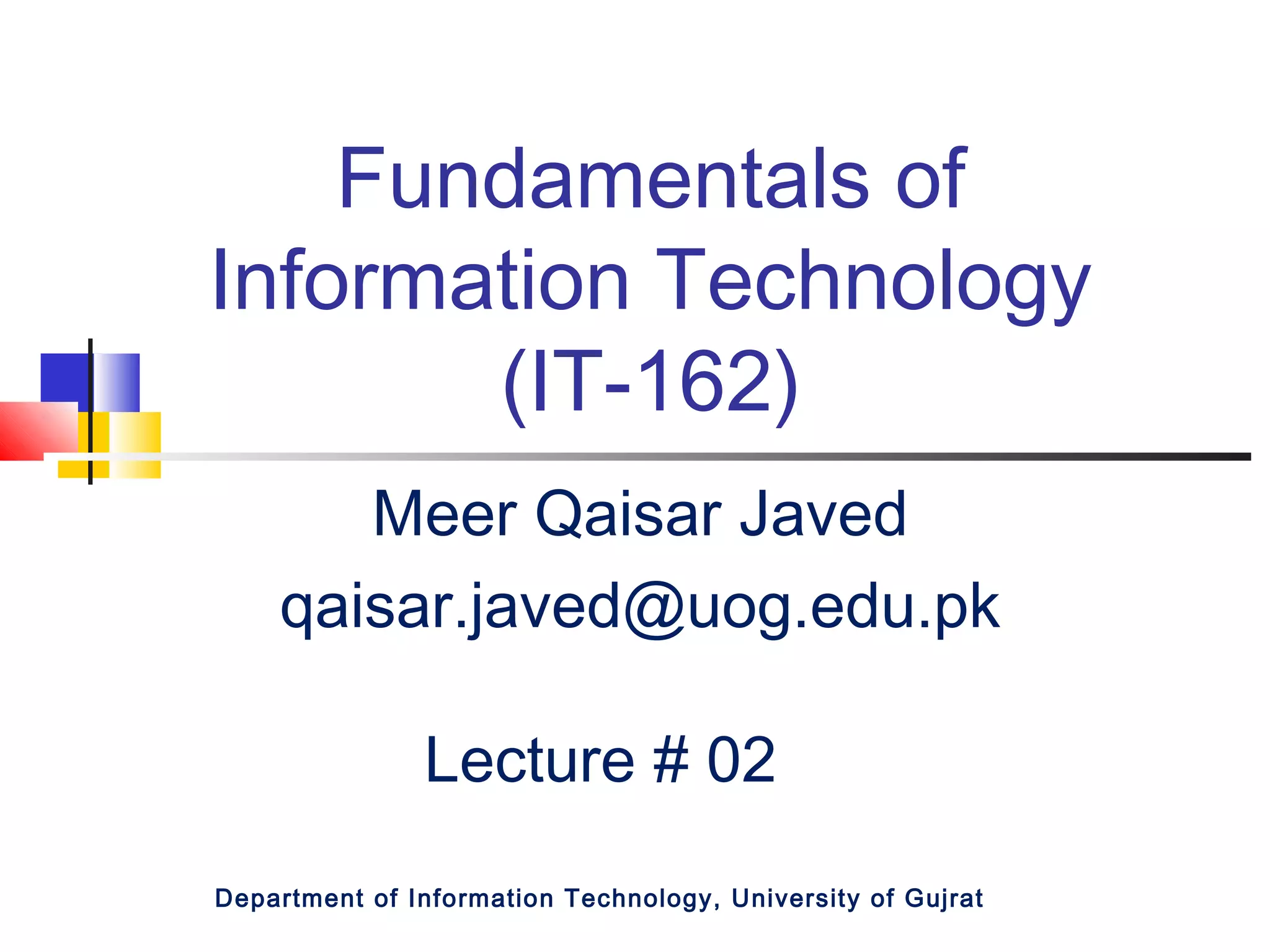 Basics of information technology | PPT