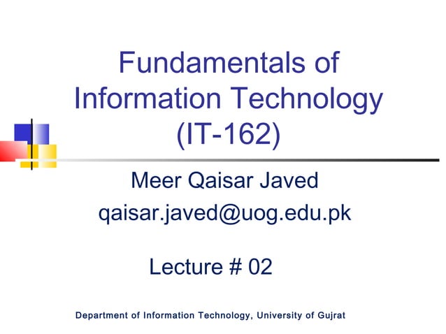Basics of information technology | PPT