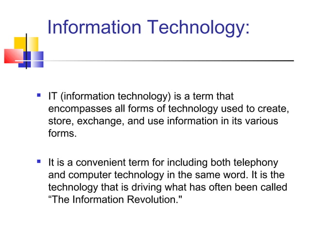 Basics of information technology | PPT