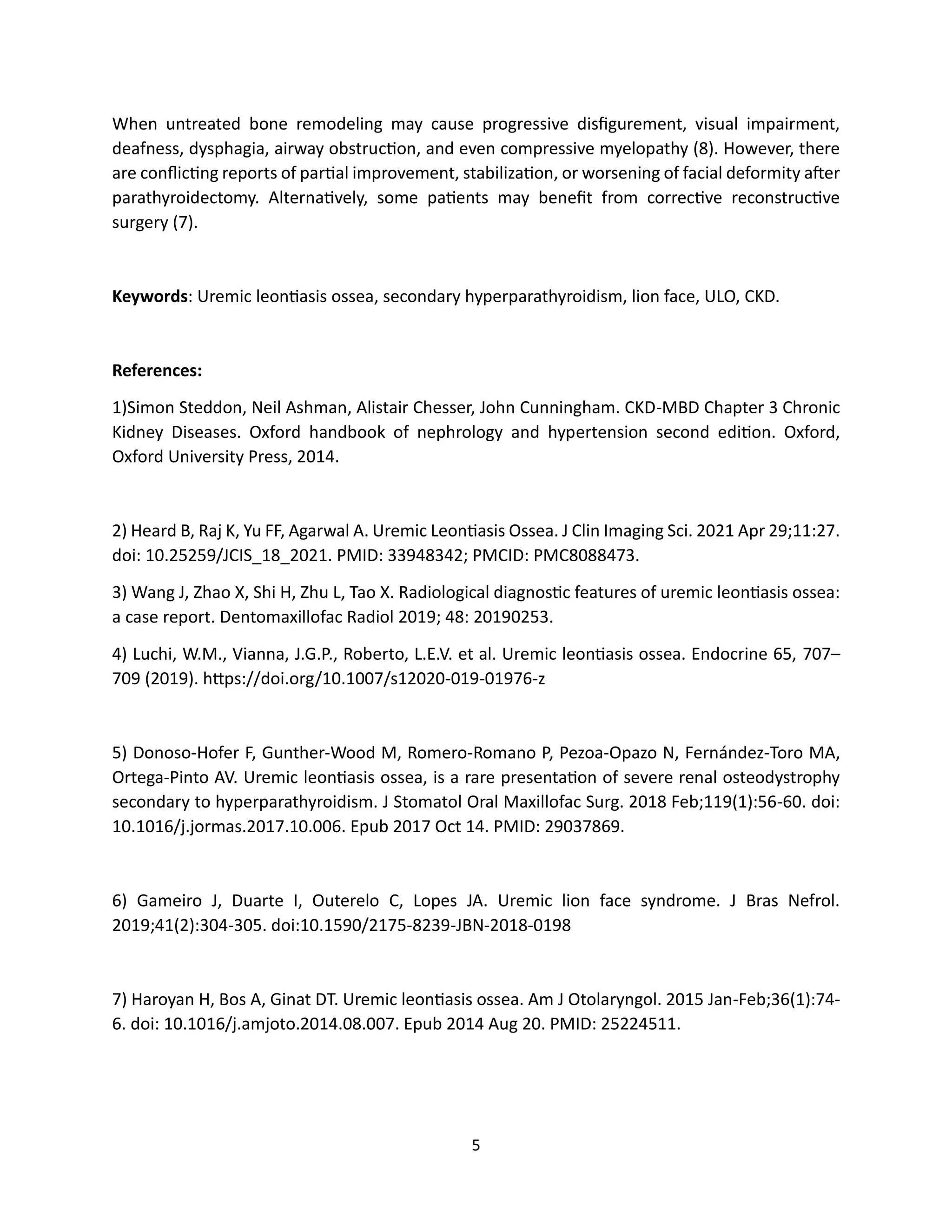 Uremic Leontiasis Ossea | DOCX