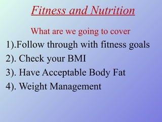 Fitness And Nutrition | PPT