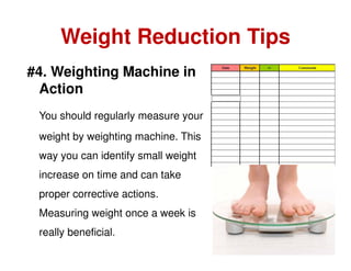 Fitness and weights reduction tips | PPT