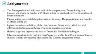 Fitness assessment | PPTX | Bodybuilding | Sports