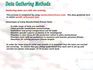 Fitness assessment & data gathering | PPT | Education