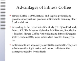 Fitness Coffee. Italian Patented Product | PDF