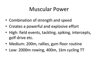 Fitness components tests & training principles | PPT