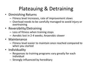 Fitness components tests & training principles | PPT