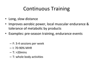 Fitness components tests & training principles | PPT