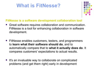 Fitnesse Testing Framework | PPT