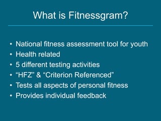Fitnessgram Fitness Testing ppt | PPTX
