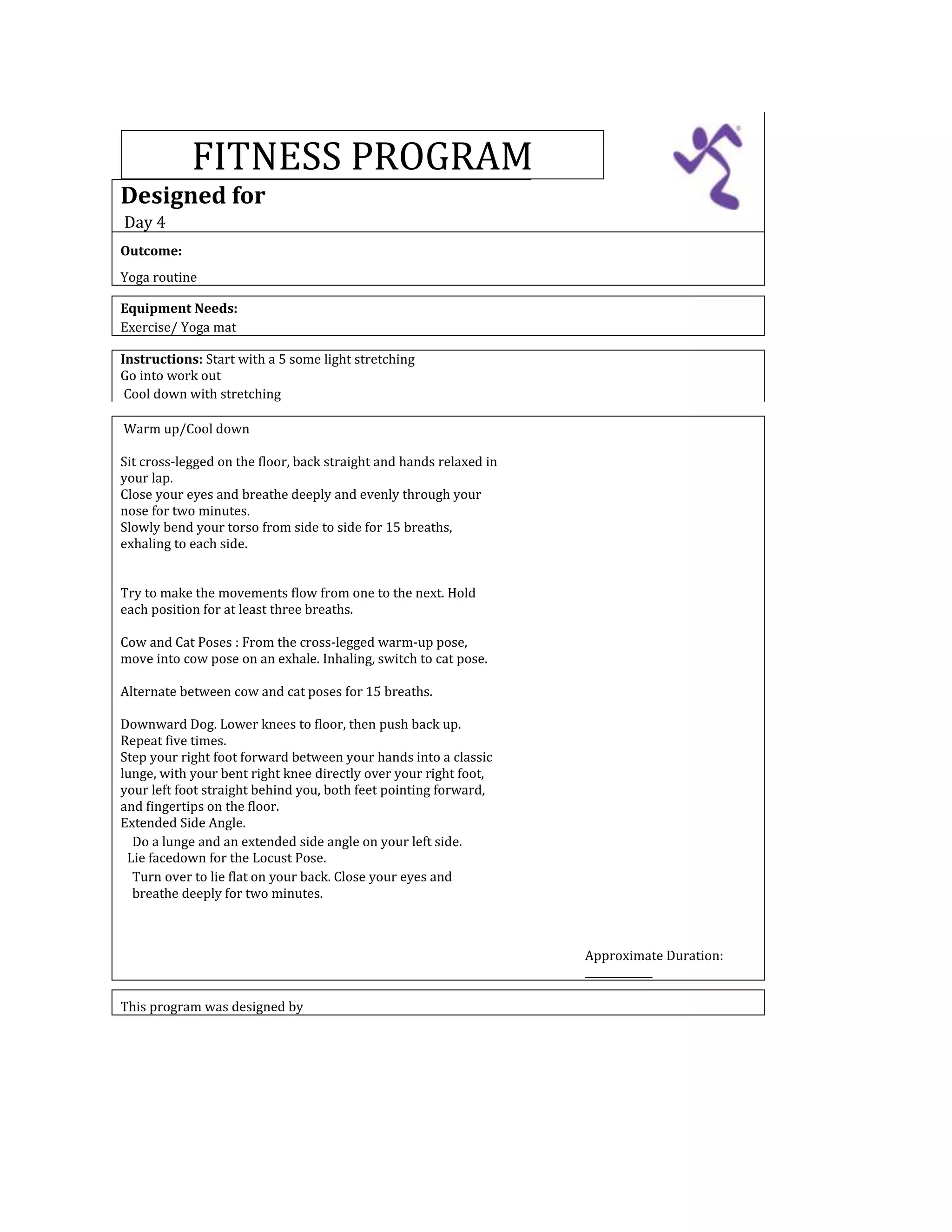 Fitness program | PDF
