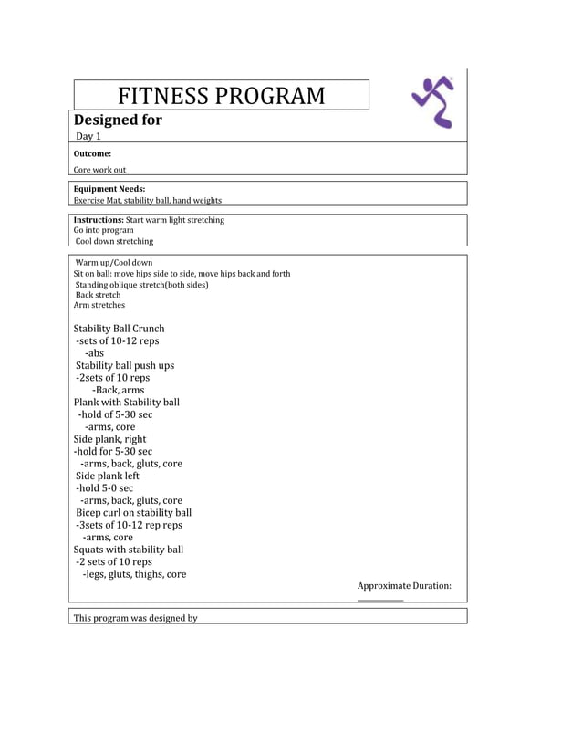 Fitness program | PDF
