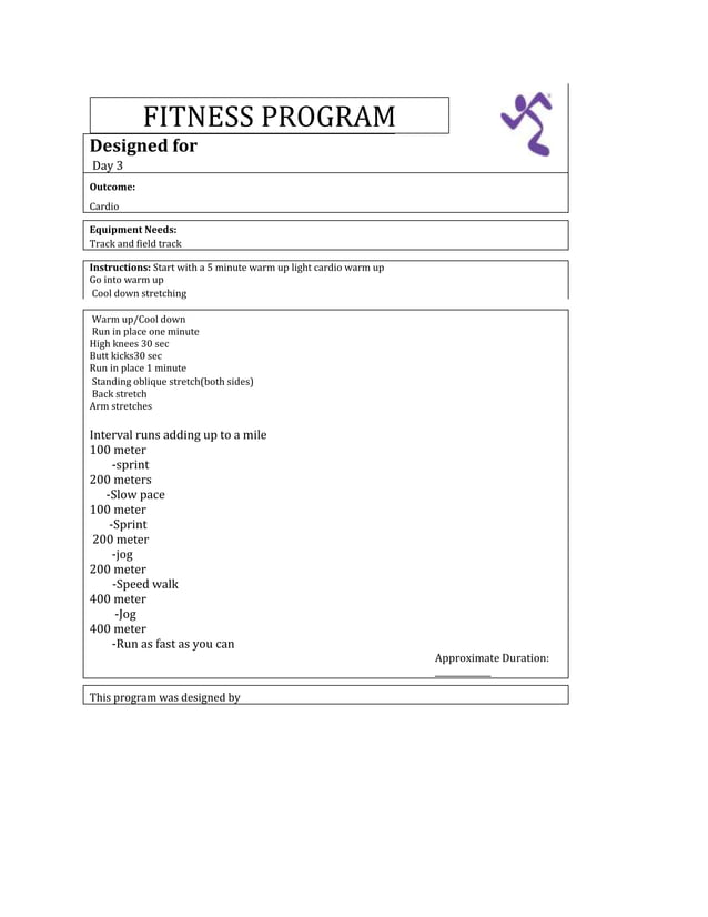 Fitness program | PDF
