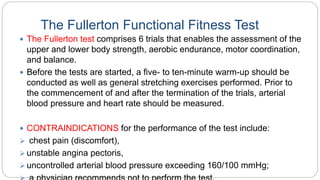 Fitness testing in geriatrics | PPTX
