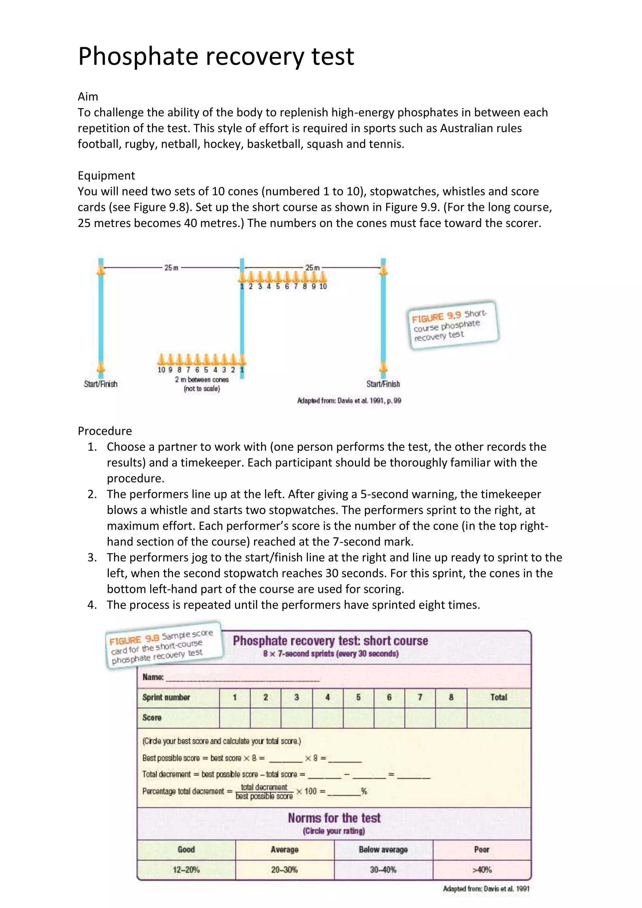 Fitness test procedures | DOCX
