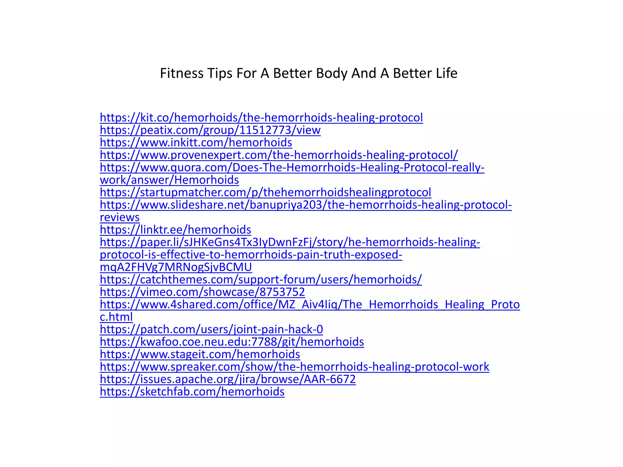 Fitness tips for a better body and a better life | PPT